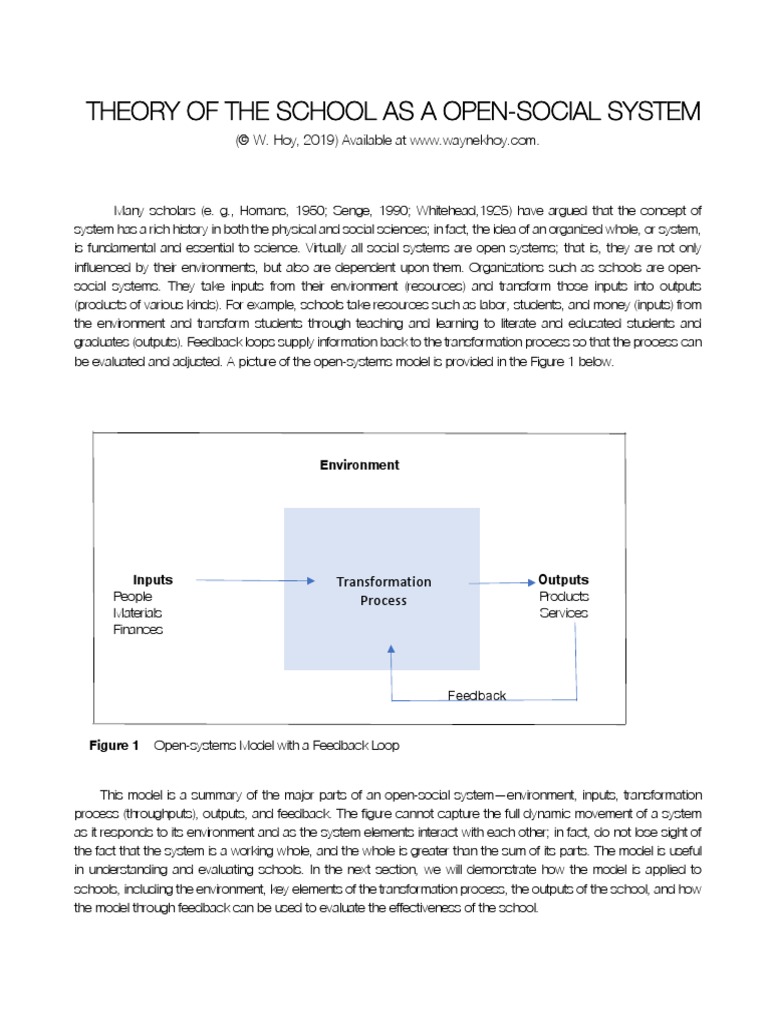 Theory of The School As A Social System PDF | Download Free PDF ...