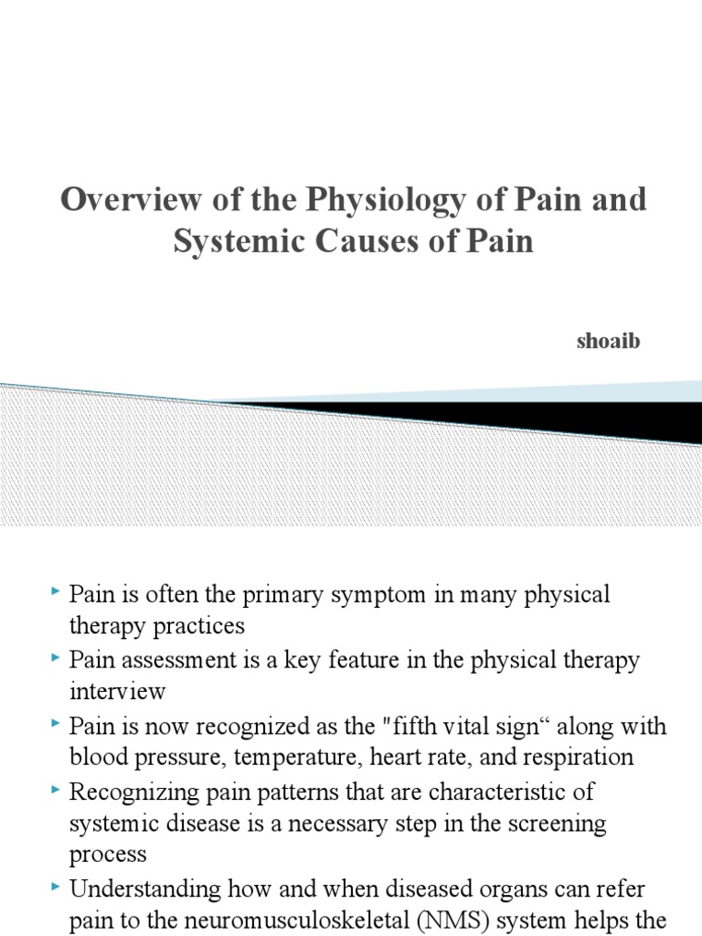 3a - Overview of The Physiology of Pain and Systemic Causes of Pain ...