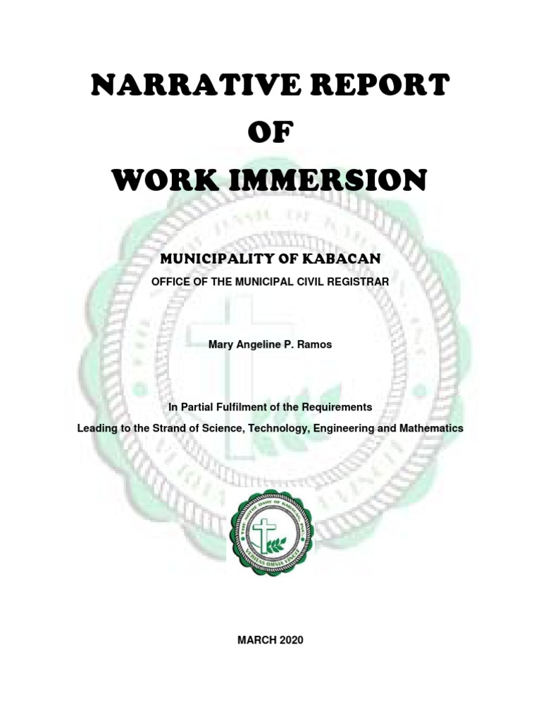 An Inside Look at the Healthcare Field: A Narrative Report of My Work ...