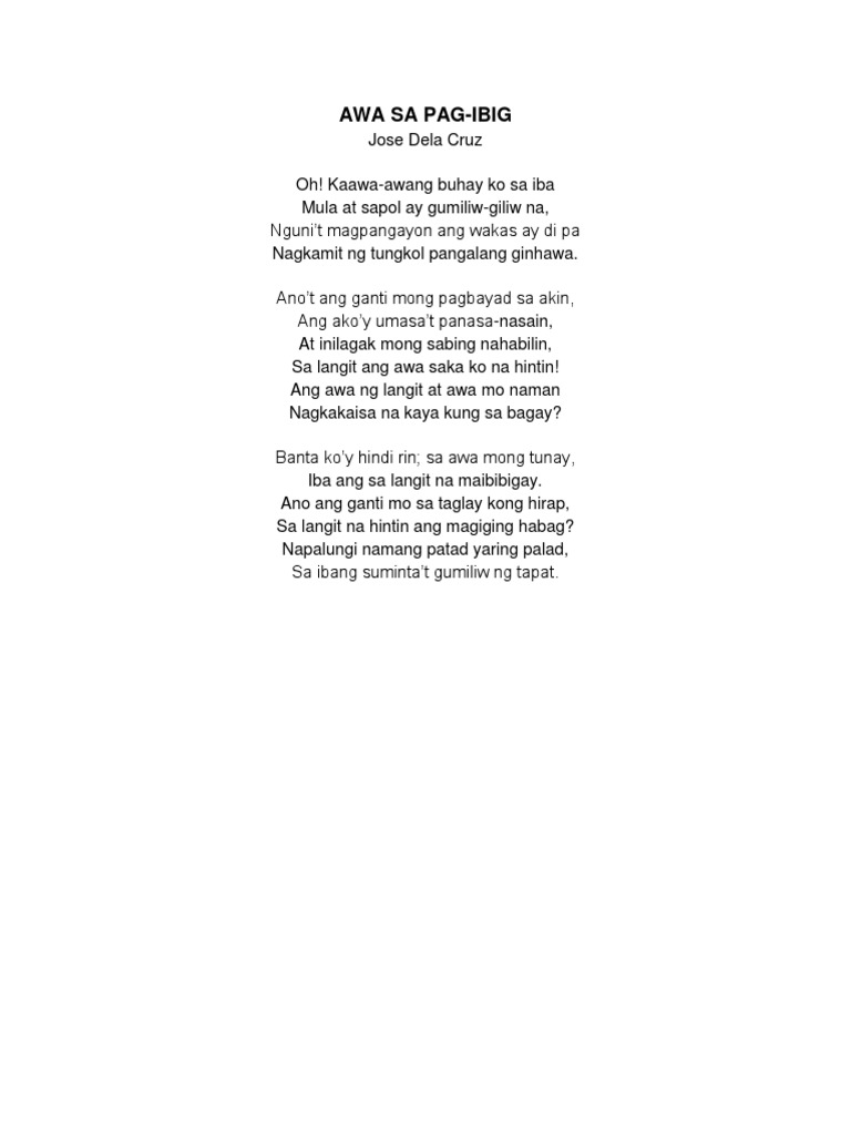 Tula NG Pag-Ibig | PDF