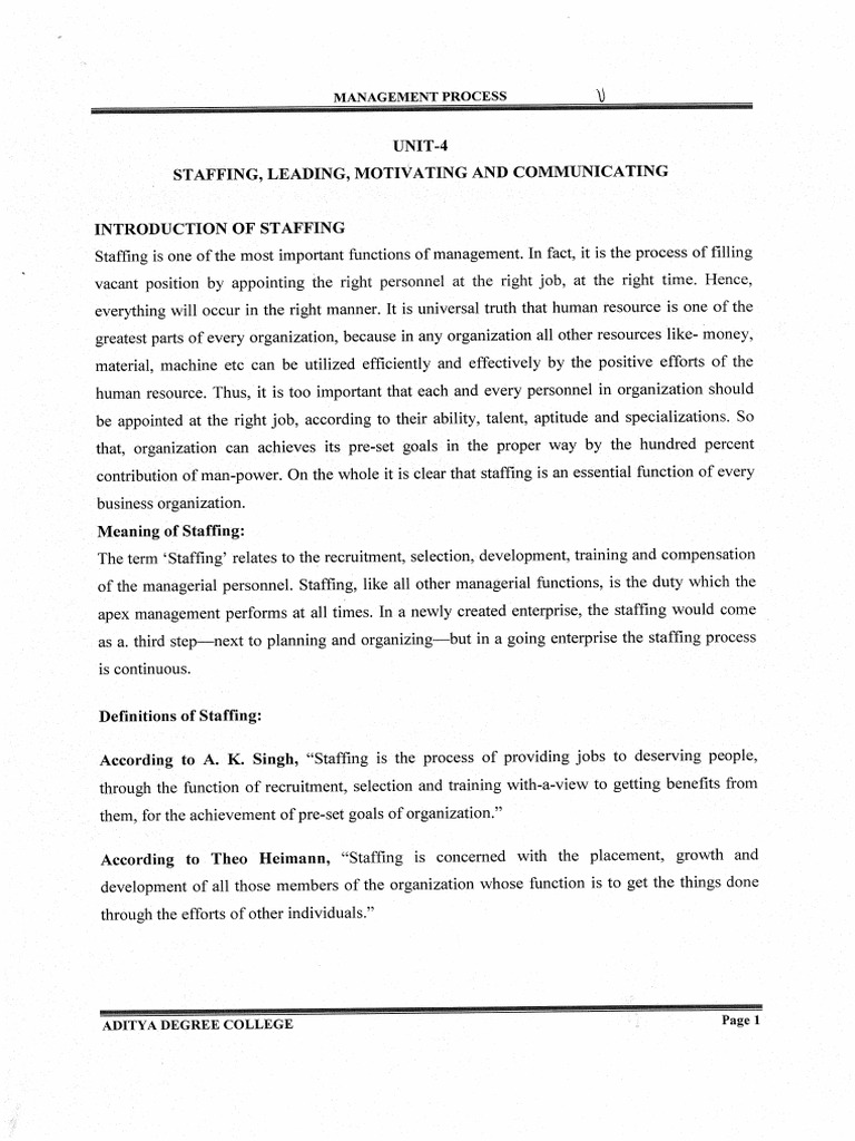 Management Process Unit-4 | PDF