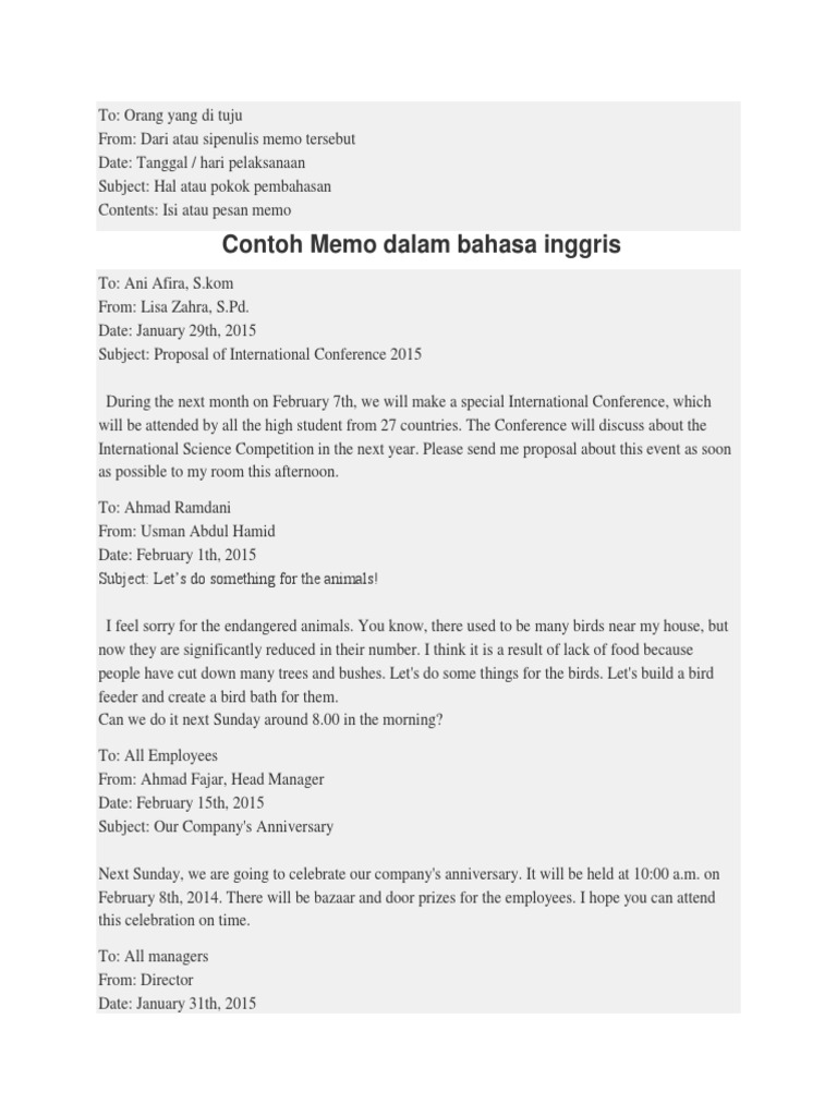 MEMO | PDF