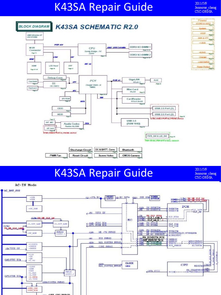 ASUS K43SA Schematic Diagram | PDF