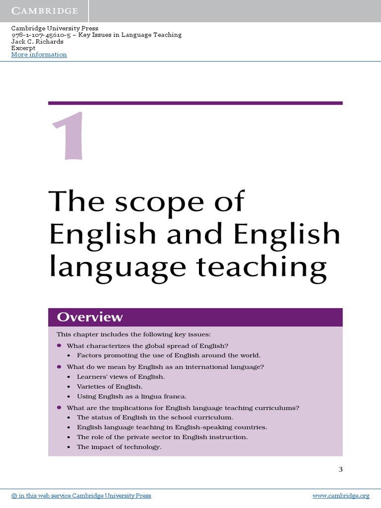 The Scope of English and English Language Teaching PDF | PDF | Language ...
