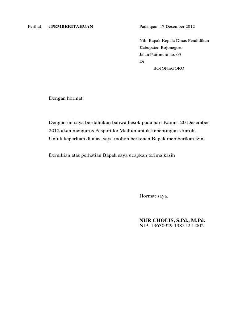 Surat Ijin Umroh | PDF