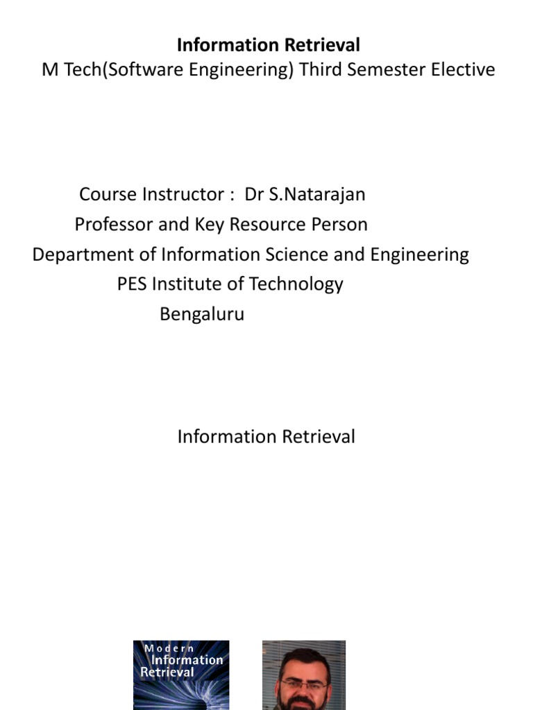 Part I IR VTU M Tech SSE | PDF | Search Engine Indexing | Information ...