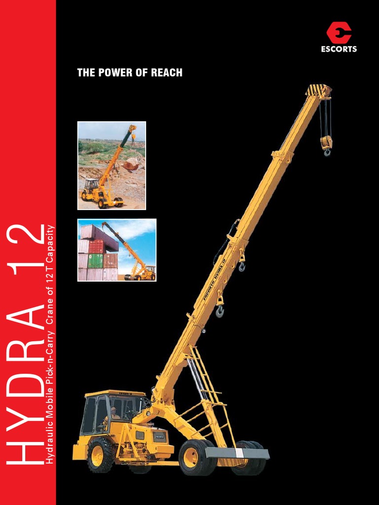 Escorts Hydra 12 Load Chart PDF | PDF | Crane (Machine) | Transmission (Mechanics)