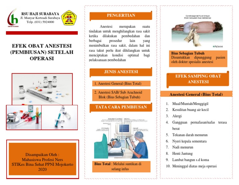 Leaflet Depan Efek Obat Anestesi | PDF