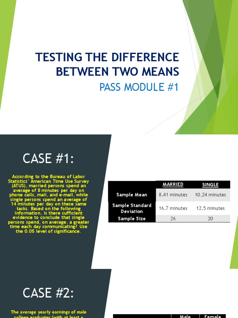 18 Testing Difference Between Two Means | PDF | Statistics | Teaching ...