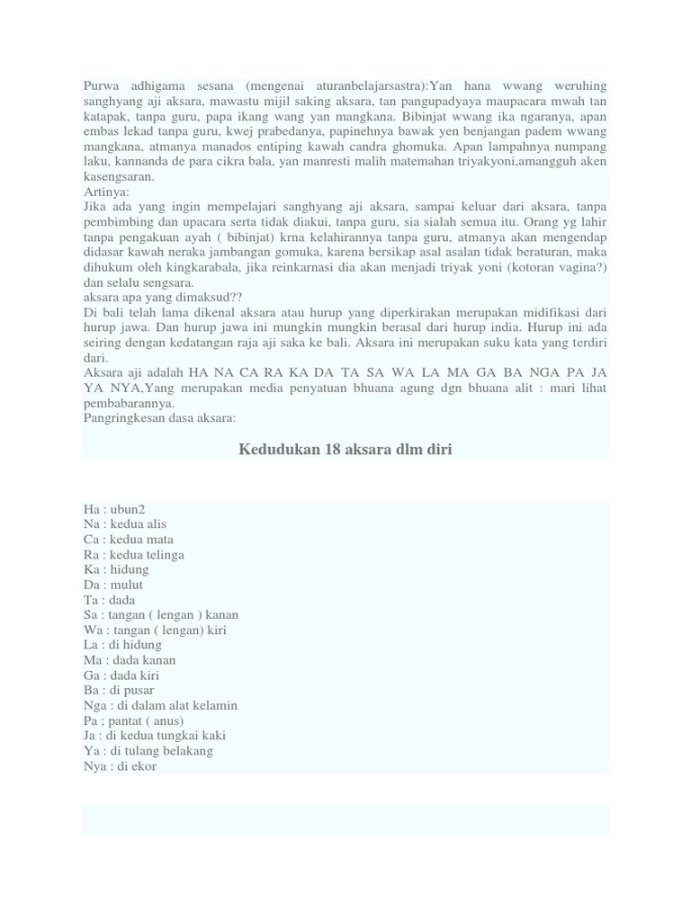 Aksara Dasa Bayu dan Meditasi Bali | PDF | Agama & Spiritualitas