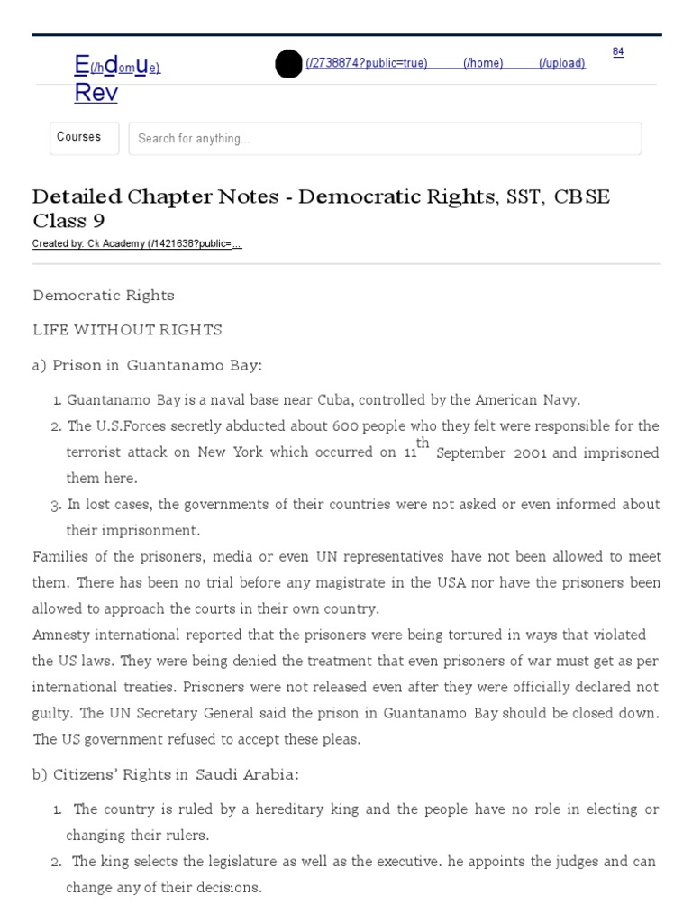 Democratic Rights in India: An Analysis of Key Concepts Related to ...