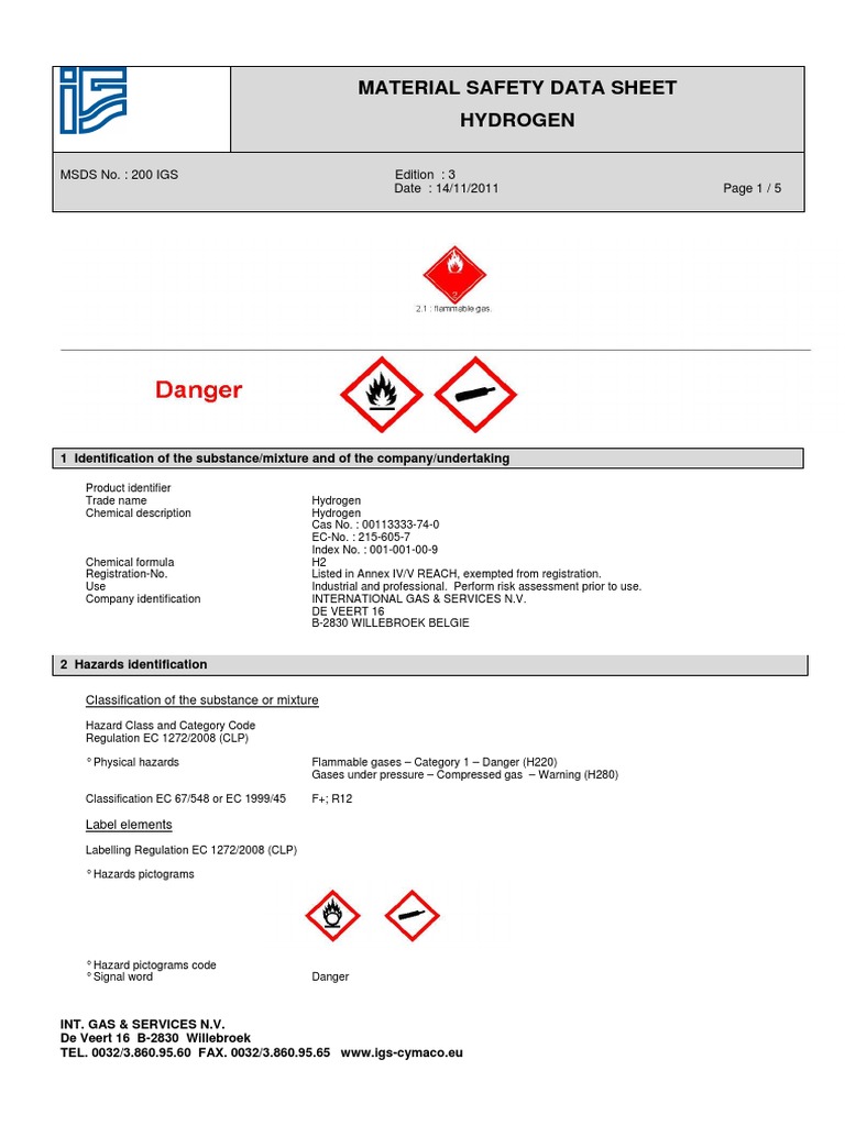N2 MSDS | PDF | Dangerous Goods | Chemistry