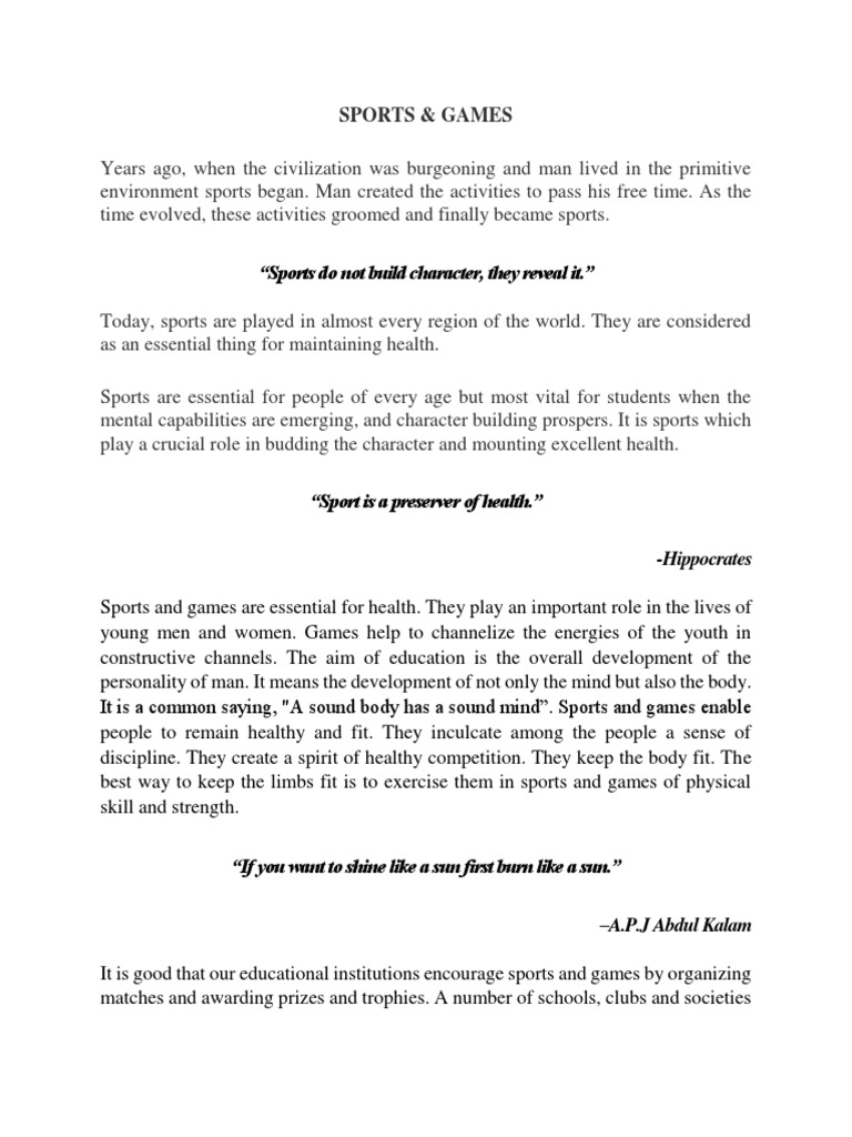 Sports & Games | PDF | Sports | Mind