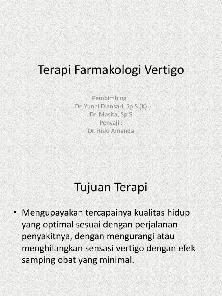 Terapi Farmakologi Vertigo | PDF