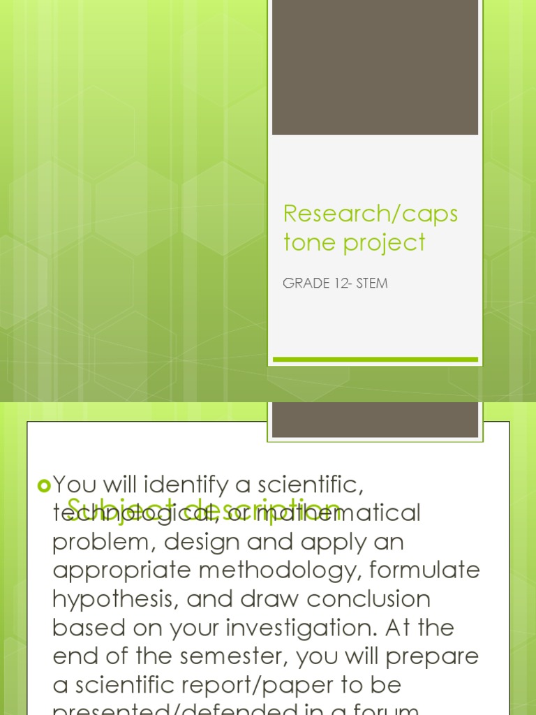 Capstone Project Research Design Guide | PDF | Spearman's Rank ...