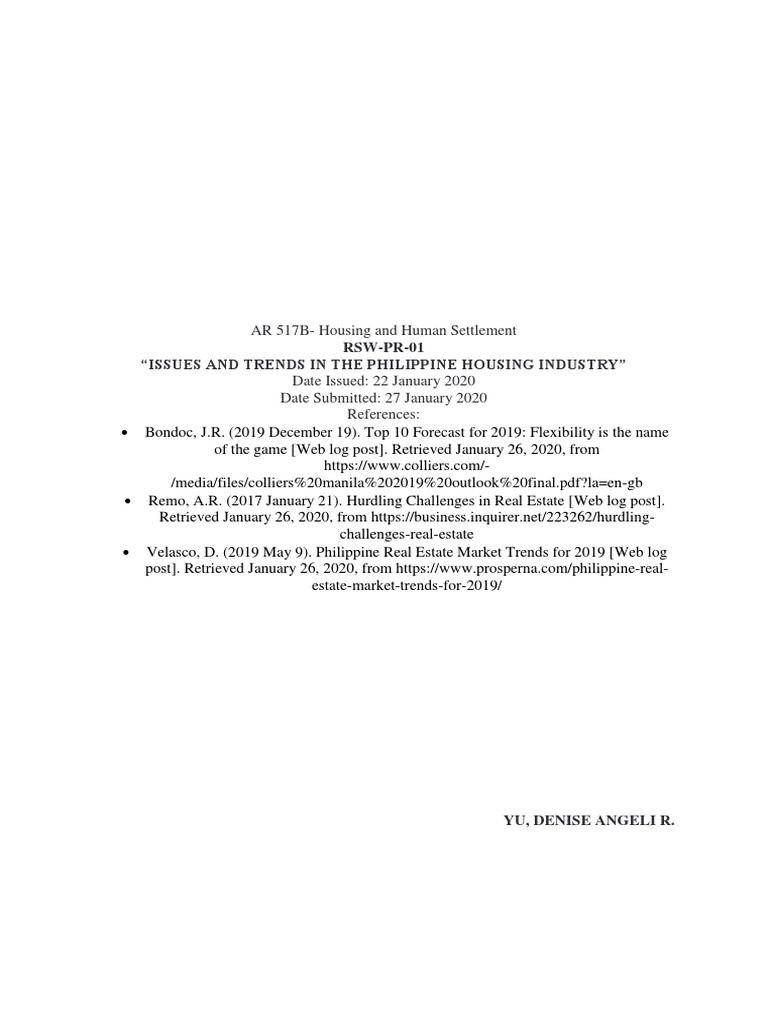 (Housing) RSW-PR-01 | PDF | Metro Manila | Outsourcing