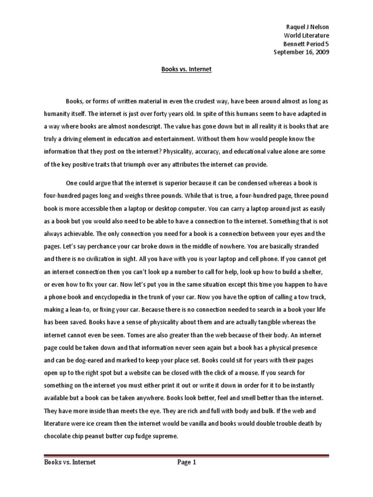 Books Vs Internet | PDF | Internet | Books