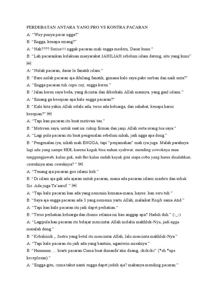 DEBAT PRO VS KONTRA PACARAN | PDF