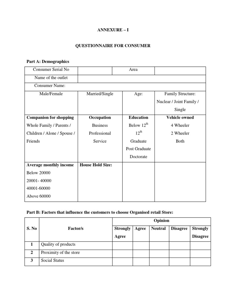 Consumer Retail Store Preferences Survey | PDF | Grocery Store | Retail