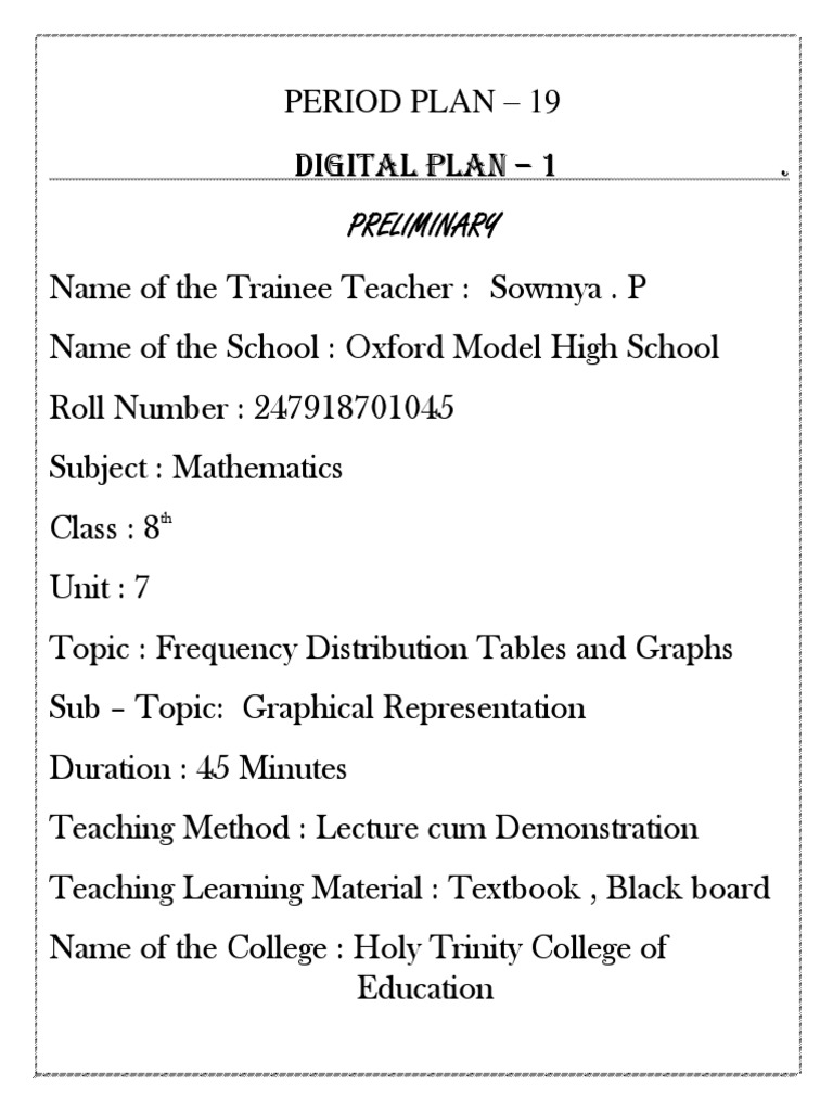 Math Digital Lesson Plan | PDF | Teaching Method | Lecture
