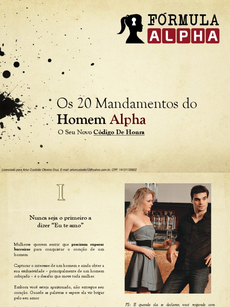 Os 20 Mandamentos Do Homem Alpha | PDF | Mulher | Gatos
