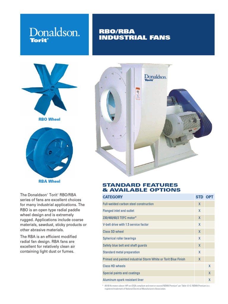 RBO RBA Fans | PDF | Manufactured Goods | Building Engineering