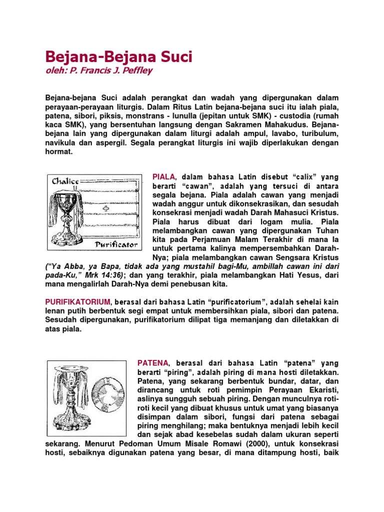 Bejana Suci dalam Liturgi Katolik | PDF