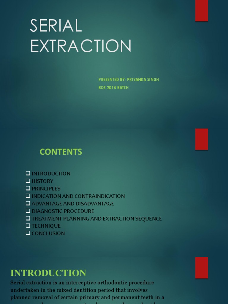 Serial Extraction | PDF | Dentistry Branches | Dentistry