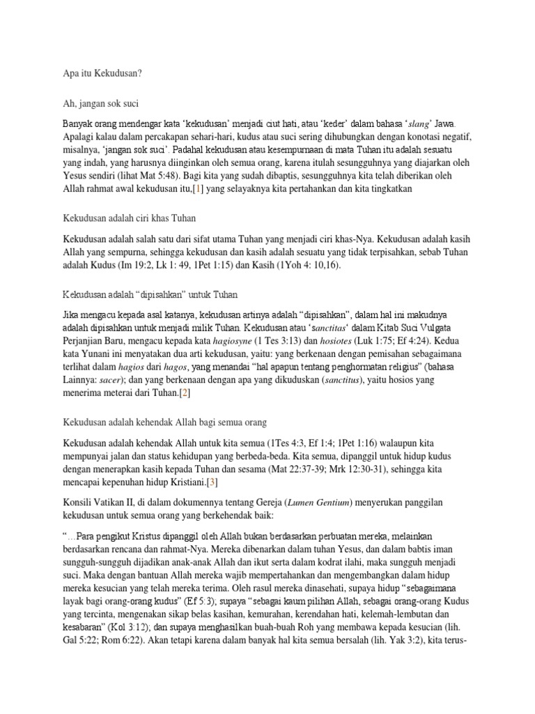 Apa Itu Kekudusan | PDF