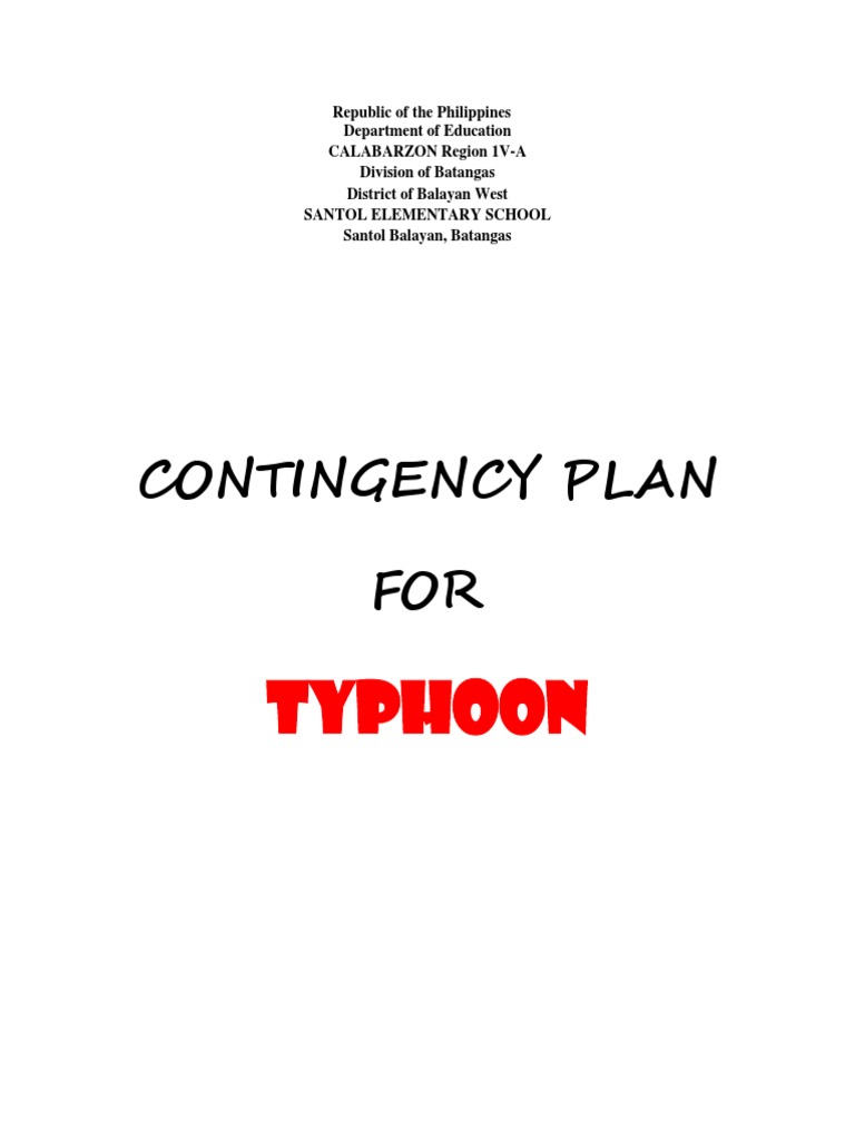 CONTINGENCY PLAN TYPHOON Santol | PDF | Tropical Cyclones | Hazards