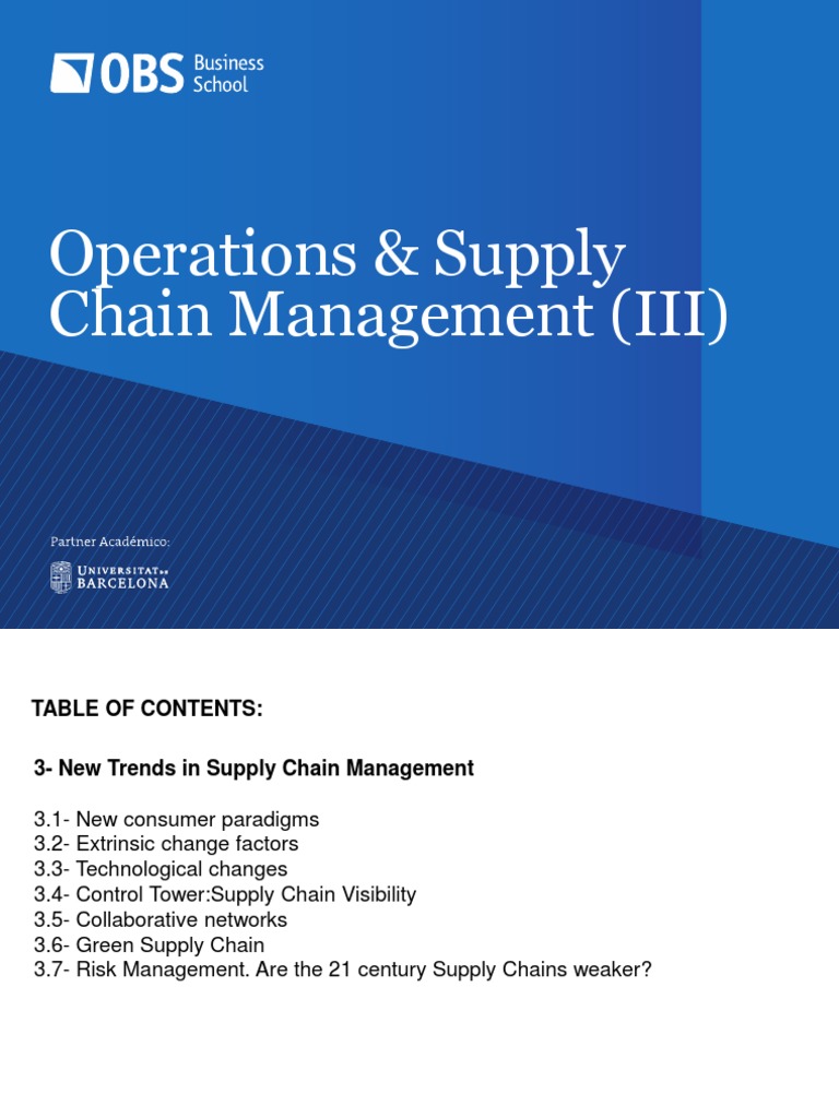 Operations & Supply Chain Management (Unit 3) | PDF | Supply Chain ...
