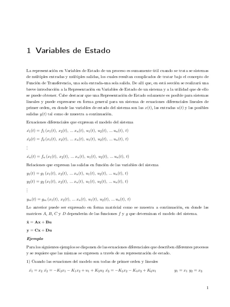 Variables de Estado | PDF