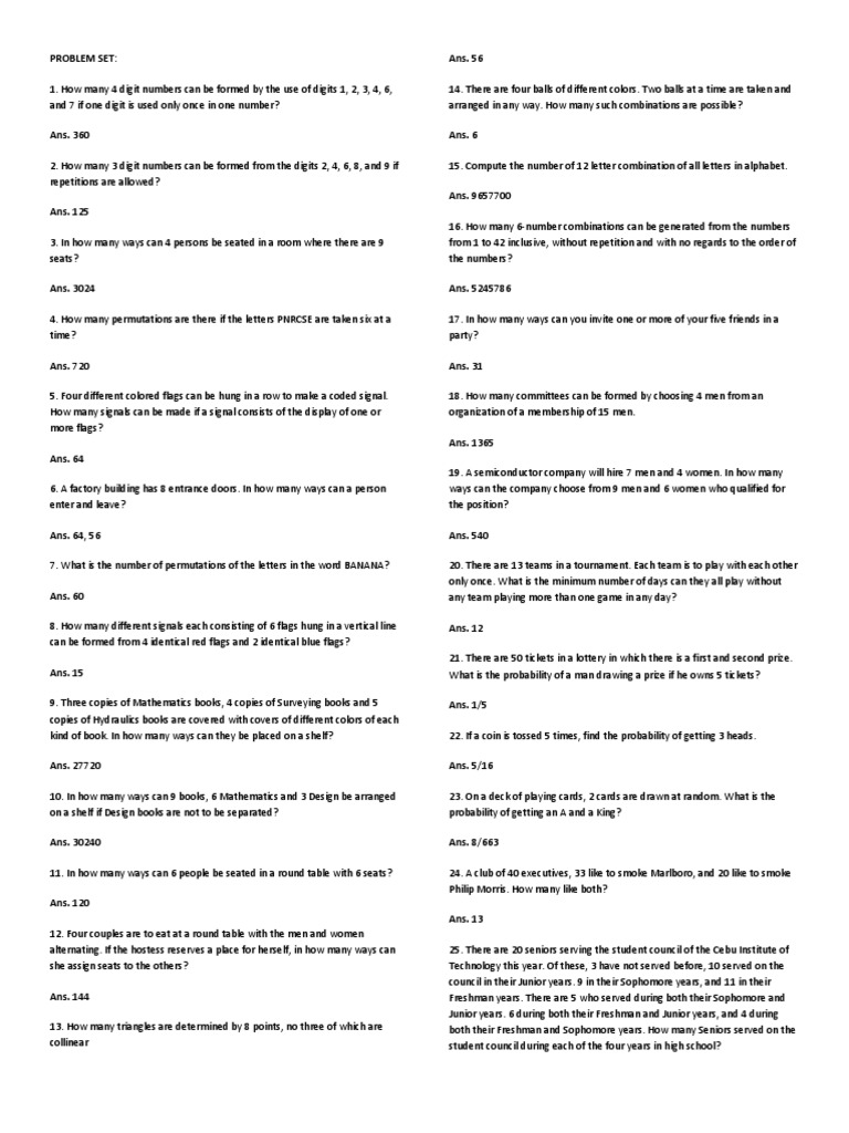 Problem Set 1 | PDF | Teaching Mathematics