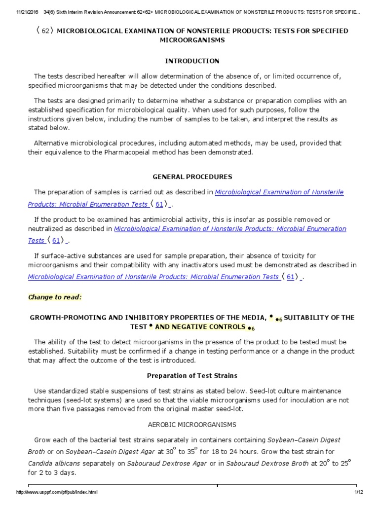 Usp 62 PDF | PDF | Growth Medium | Colony Forming Unit