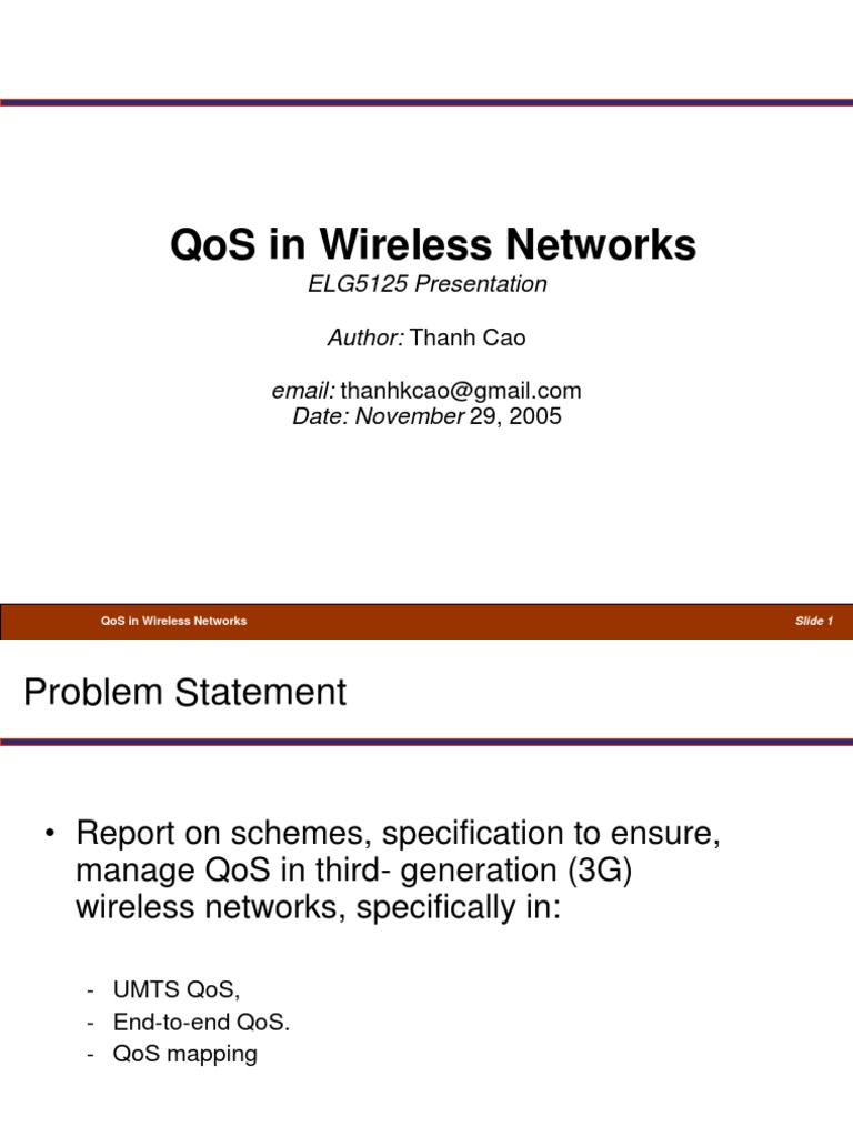 QoS in Wireless Networks | PDF | Quality Of Service | 3 G
