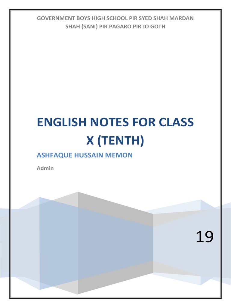 Class 10 English Notes for Sindh Board | PDF | Agriculture | Vegetables