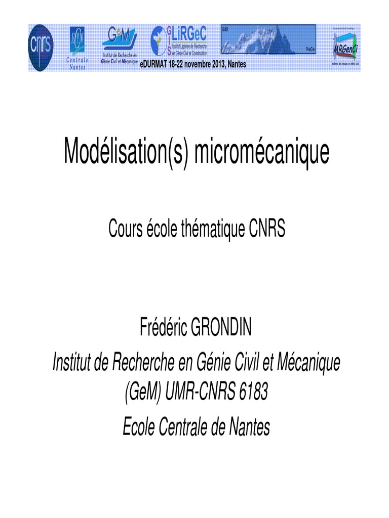 Modélisation micromécanique des matériaux | PDF | Dynamique moléculaire ...