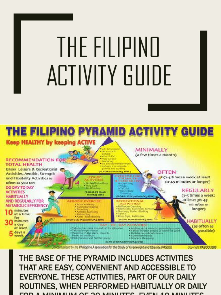 The Filipino Activity Guide | PDF | Aerobic Exercise | Human Weight