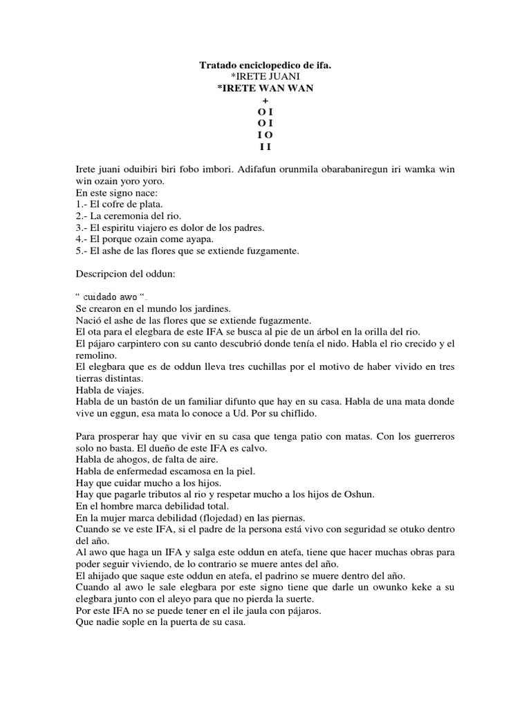 Significado y secretos de Irete Juani | PDF | Santeria | Naturaleza