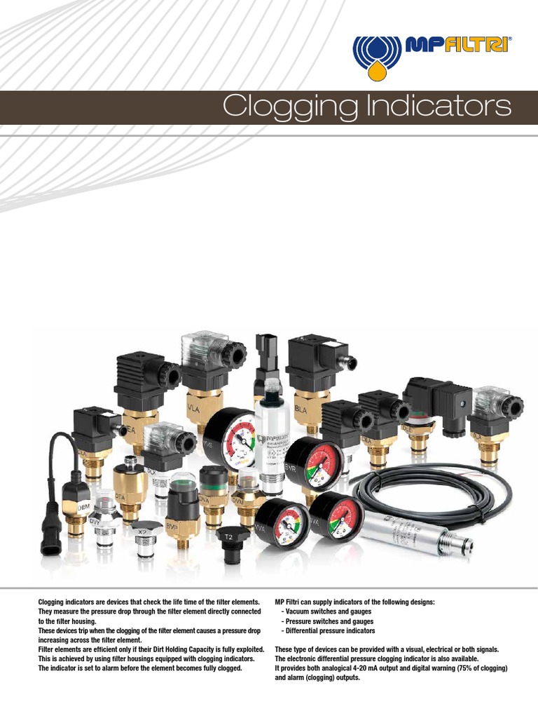 Clogging Indicators Guide | PDF | Pressure Measurement | Vacuum