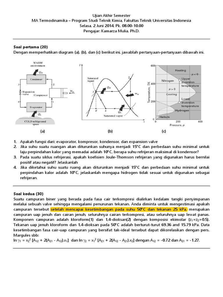 Uas Termo Reguler 2014 | PDF
