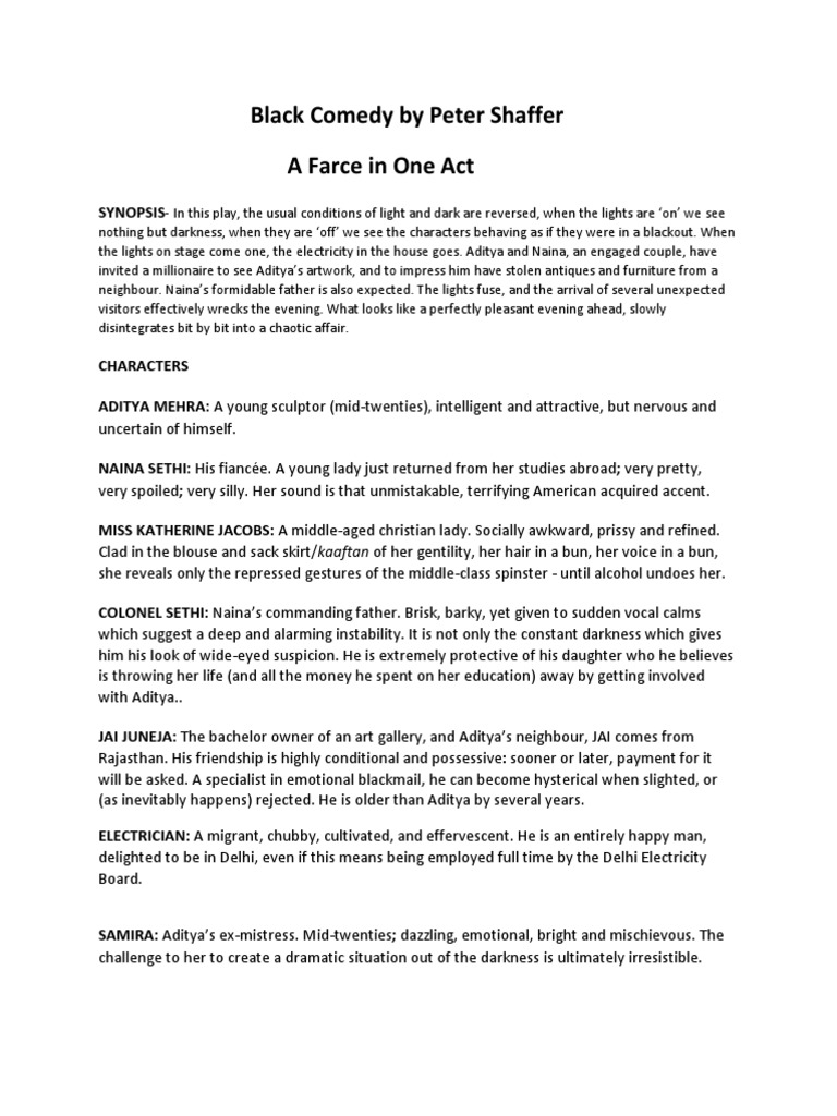 Black Comedy Play | PDF | Art