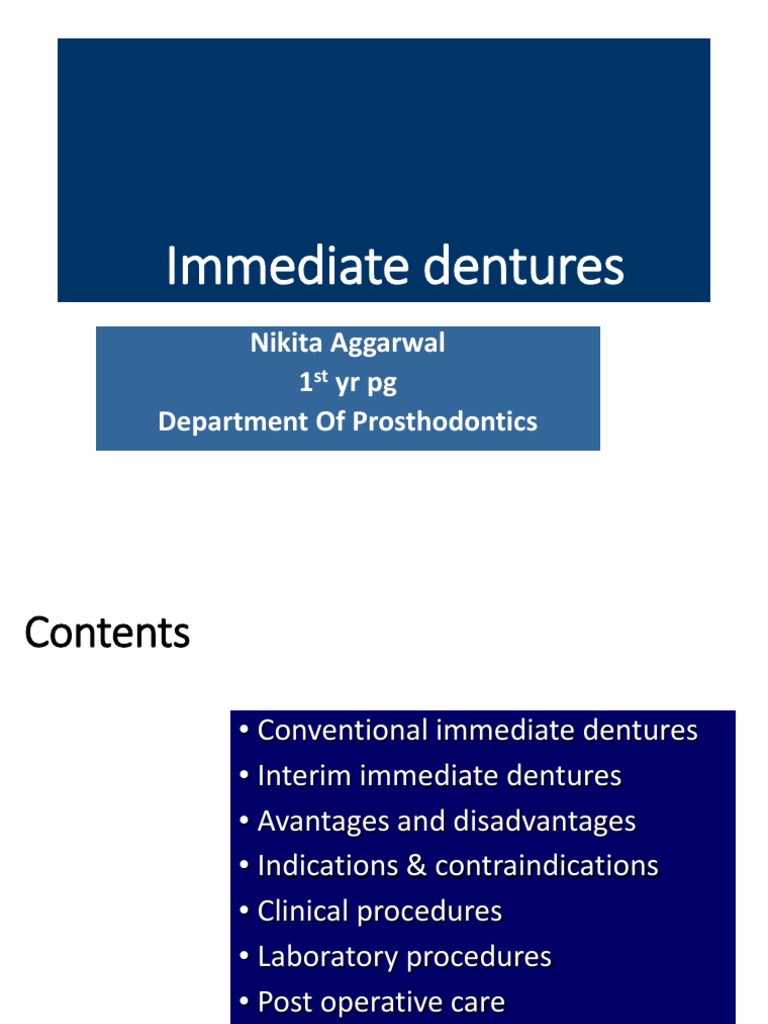 Immediate Dentures - S2 | PDF | Dentures | Medicine