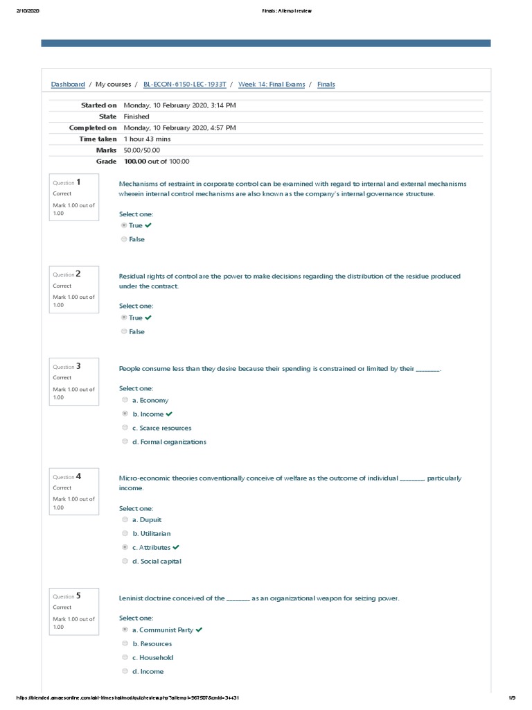 Finals - Attempt Review2 | PDF | Factors Of Production | Welfare Economics