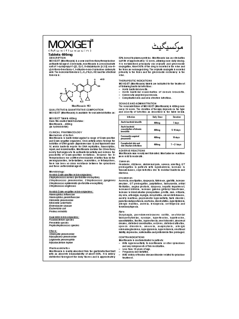 Moxiget | PDF | Diseases And Disorders | Medical Specialties