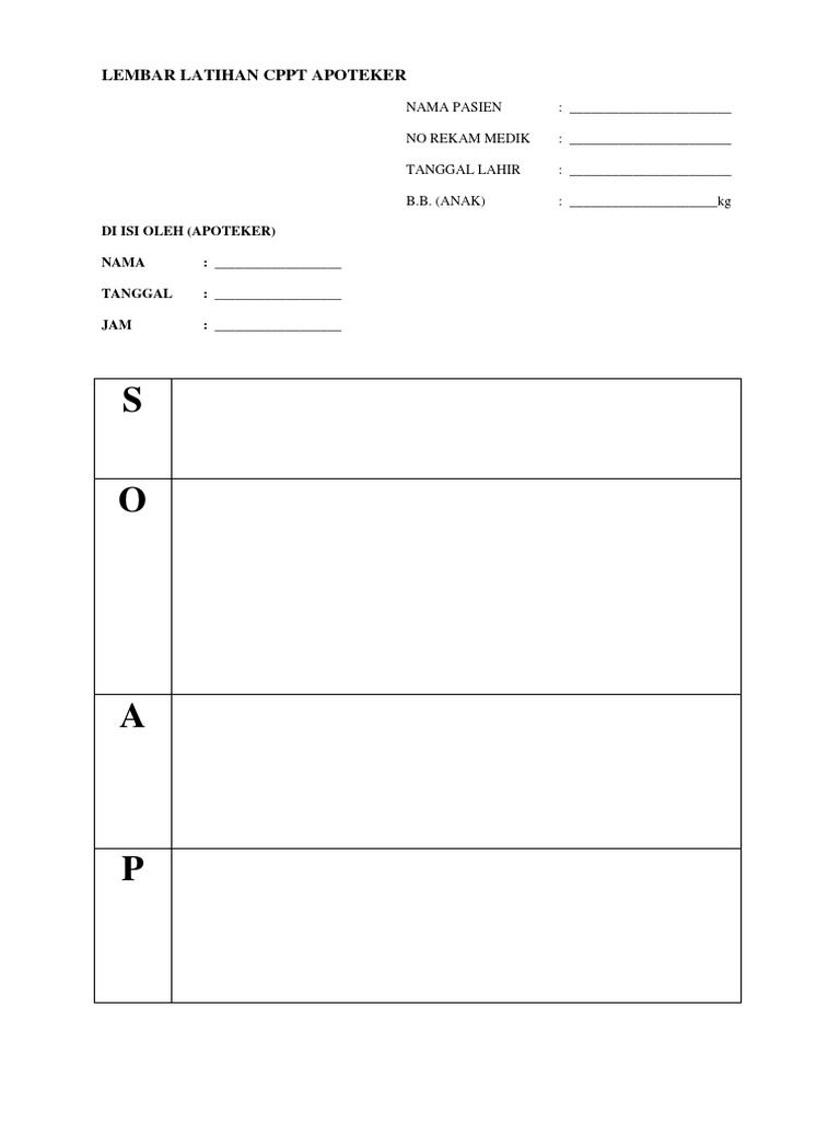 Lembar CPPT Apoteker | PDF