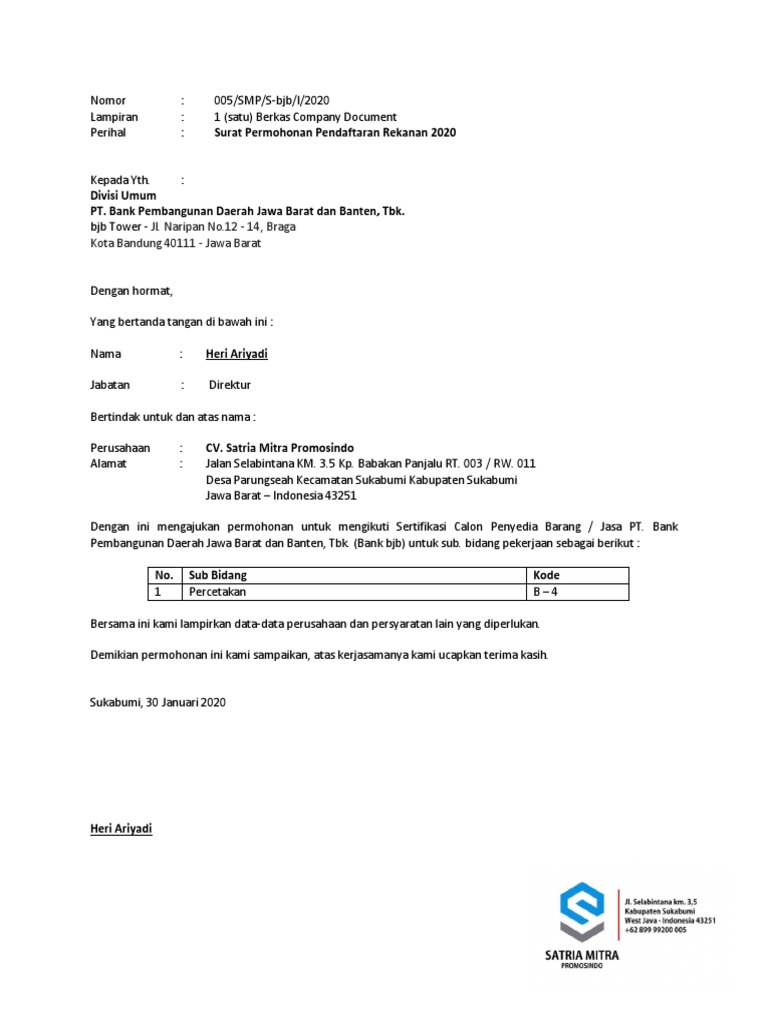 Permohonan Rekanan | PDF
