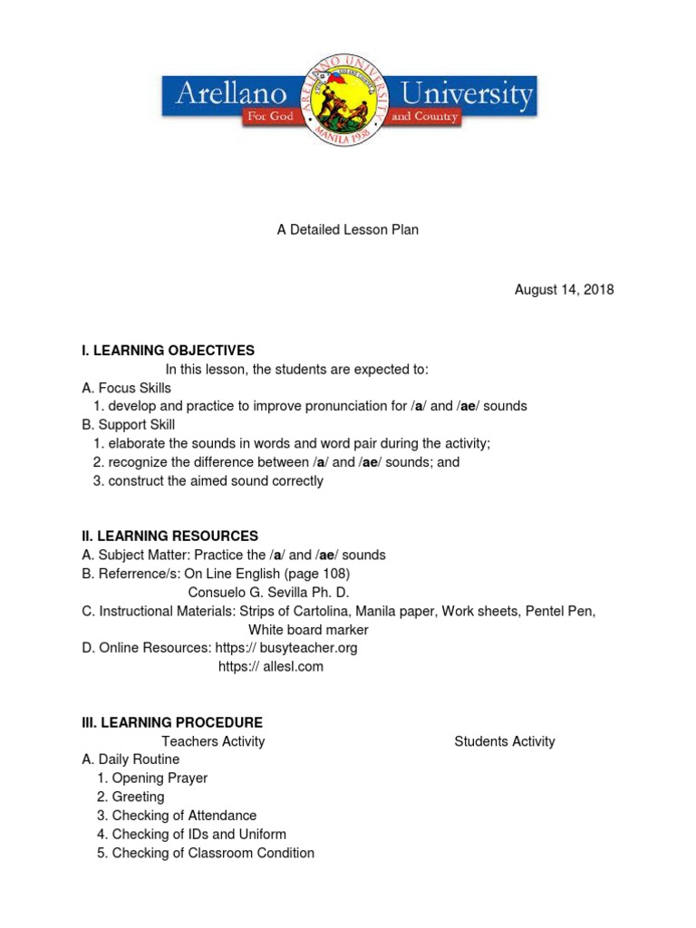 A Detailed Lesson Plan | PDF | Lesson Plan | Communication