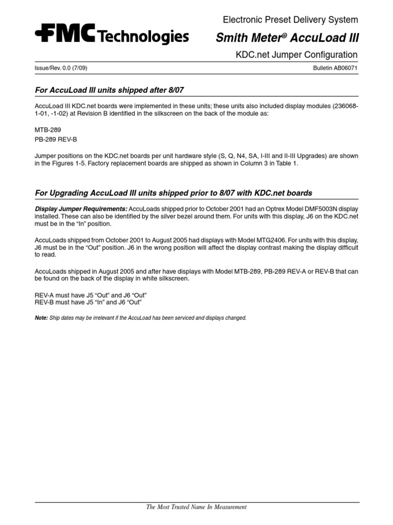 Accuload Iii KDC - Net Configuración de Saltos Jumpers | PDF | Business