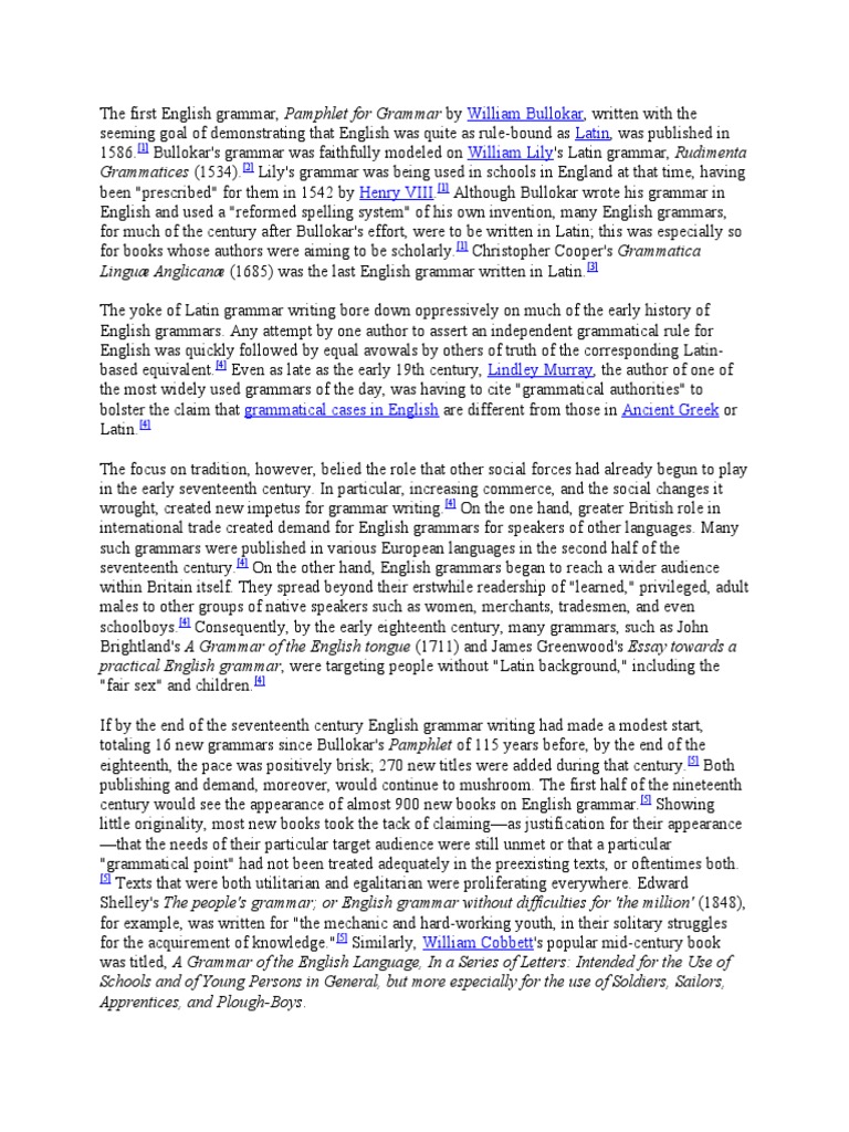 History of English Grammar | PDF | Grammar | Cognition